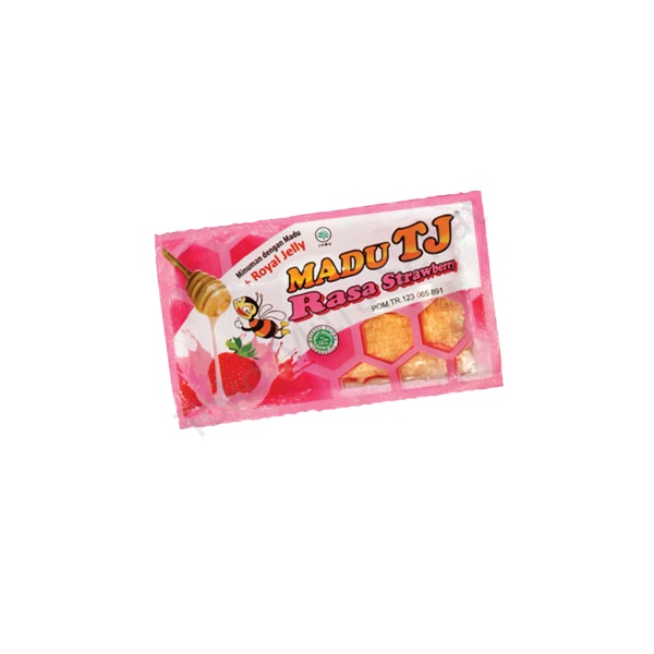 Jual Madu TJ Sachet Strawberry 1 Sachet 20gr / MADU TJ RASA STRAWBERRY ...