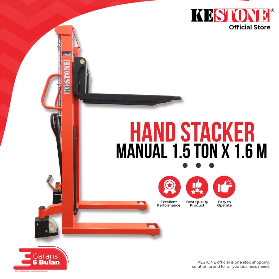 Jual Hand Stacker Manual 1,5 Ton x 1,6 Meter - Hand Lift Forklift ...