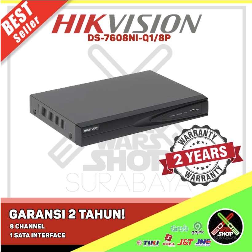 Jual NEW HIKVISION NVR POE 8CH / 8 CHANNEL DS-7608NI-Q1/8P H.265+ | Shopee Indonesia