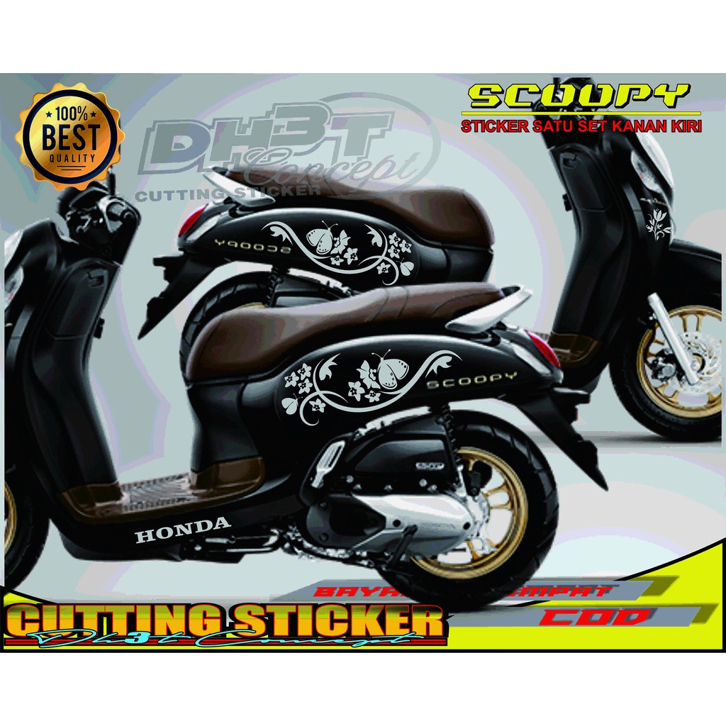Jual STICKER SCOOPY FRAME FLOWER BUTTERFLY CUTTING STICKER SCOOPY 2021 ...