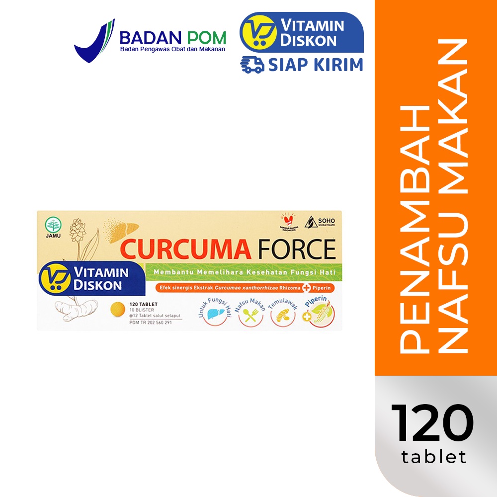 Jual Curcuma Force 120 Tabs | Suplemen Penambah Nafsu Makan Dan ...
