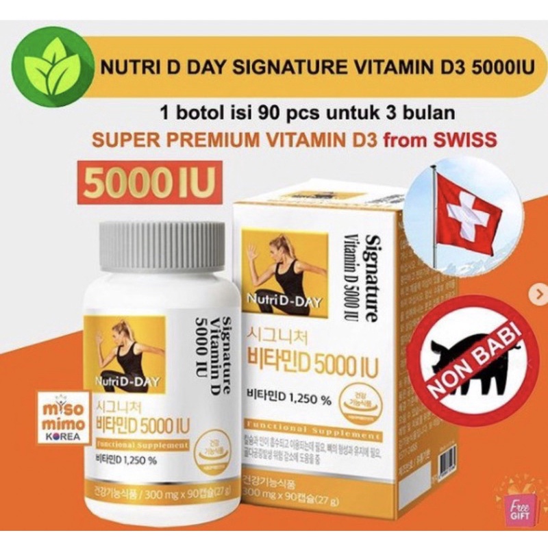 Jual NUTRI D Day Signature Premium Swiss Vitamin D3 5000IU VIT D3 5000 IU | Shopee Indonesia