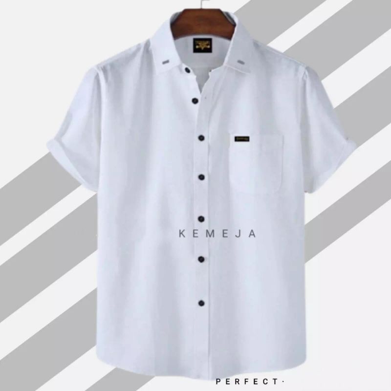 Jual Kemeja Polos Pria Lengan Pendek Distro Premium Size M Sampai XXXL ...