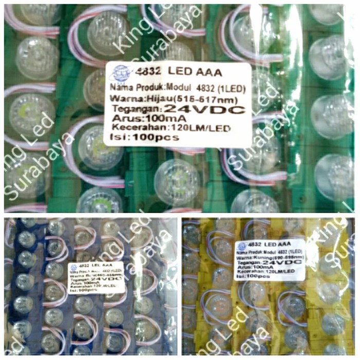 Jual (100 PCS) LED Modul 1.5W 24V Warna 1 LED 1 Module Isi 100 Lampu ...