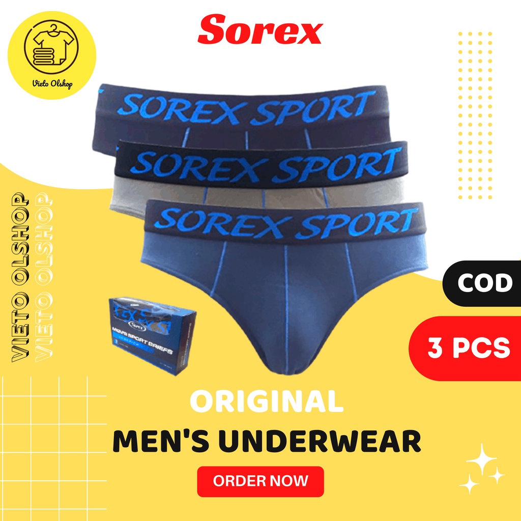 Jual (3 Pcs) CD Celana Dalam Sorex Man 3003 Classic Cotton Briefs Multi ...