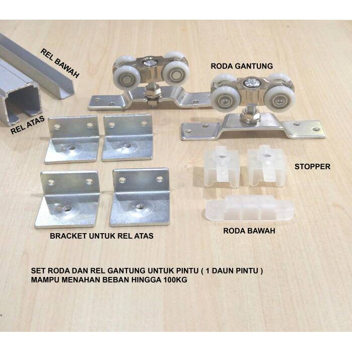 Jual Set Roda dan Rel Pintu Geser / Sliding J4 Aluminium Tebal 2.1 Mtr ...