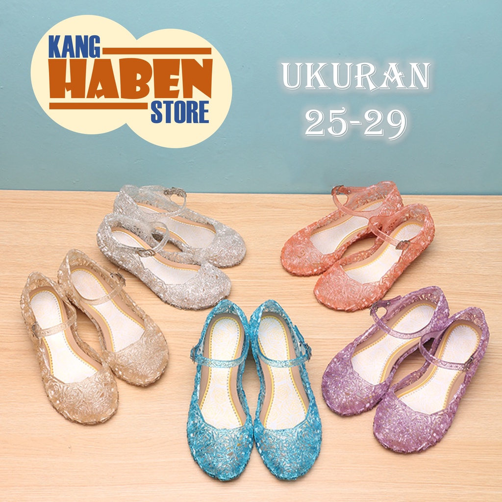 Jual Sepatu Princess Import Model Kaca Anak Cewek Bahan Jelly Ringan ...