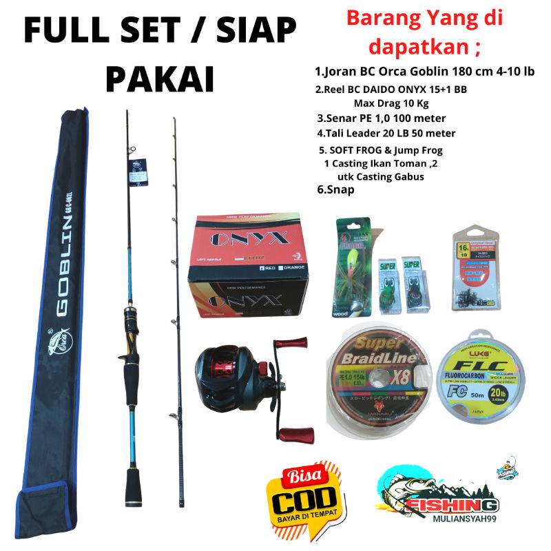 Jual Joran pancing casting BC baitcasting toman gabus siap pakai full ...