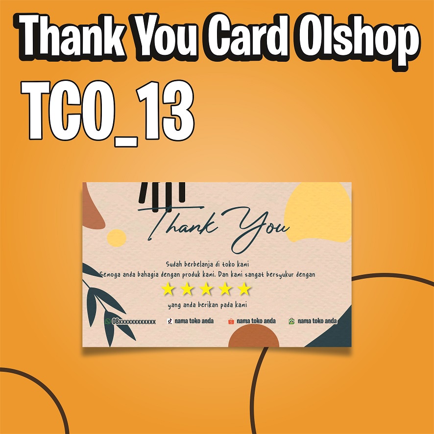 Jual Thank you card custom / thank you card olshop / thank you card ...
