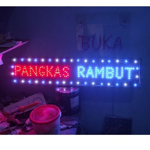Jual Tulisan lampu led sign PANGKAS RAMBUT 80X20 | Shopee Indonesia