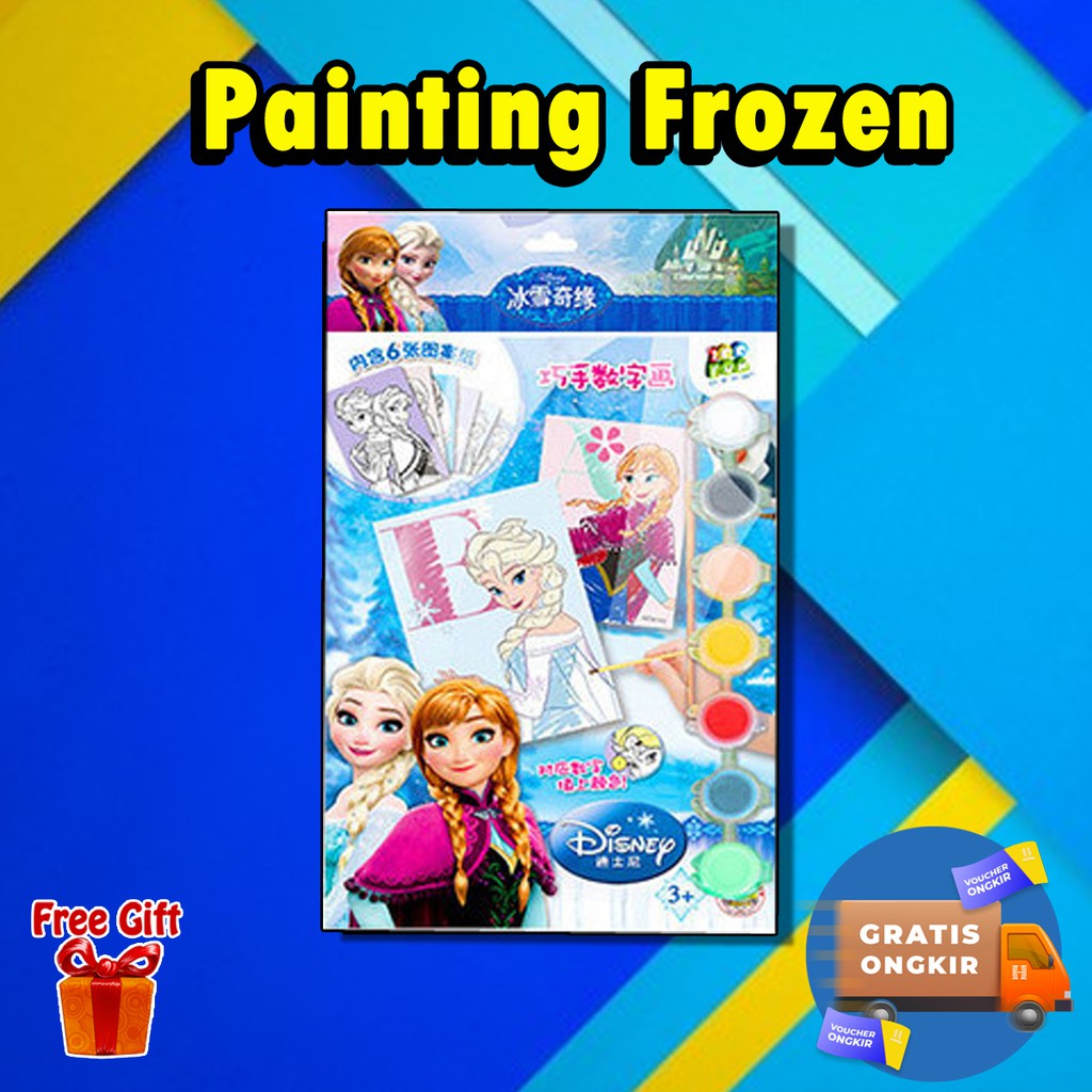 Jual Frozen Painting Colouring Menggambar Buku Gambar Melukis Mewarnai ...