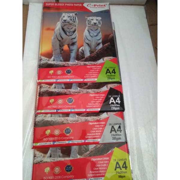 Jual kertas foto eprint super glossy A4 210 x297 mm 180 gsm/200 gsm ...