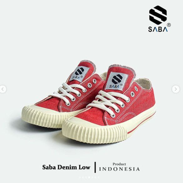 Jual SEPATU SABA LOW DENIM (SEPATU BAHAN DENIM) | Shopee Indonesia