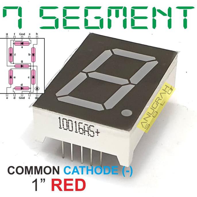 Jual Seven Segment Led 7 Segmen 1 Inch Merah 1 Digit Common Cathode ...