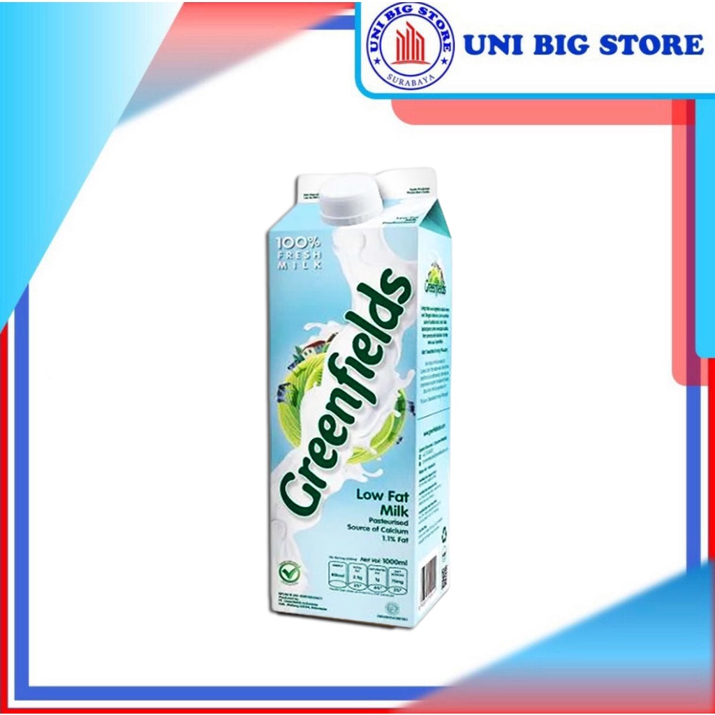 Jual Greenfields FRESH Low Fat Milk Susu Rendah Lemak Greenfield 1 Liter | Shopee Indonesia