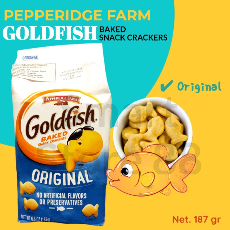 Jual PEPPERIDGE FARM GOLDFISH BAKED SNACK CRACKERS 187GR SNAK KRAKERS ...