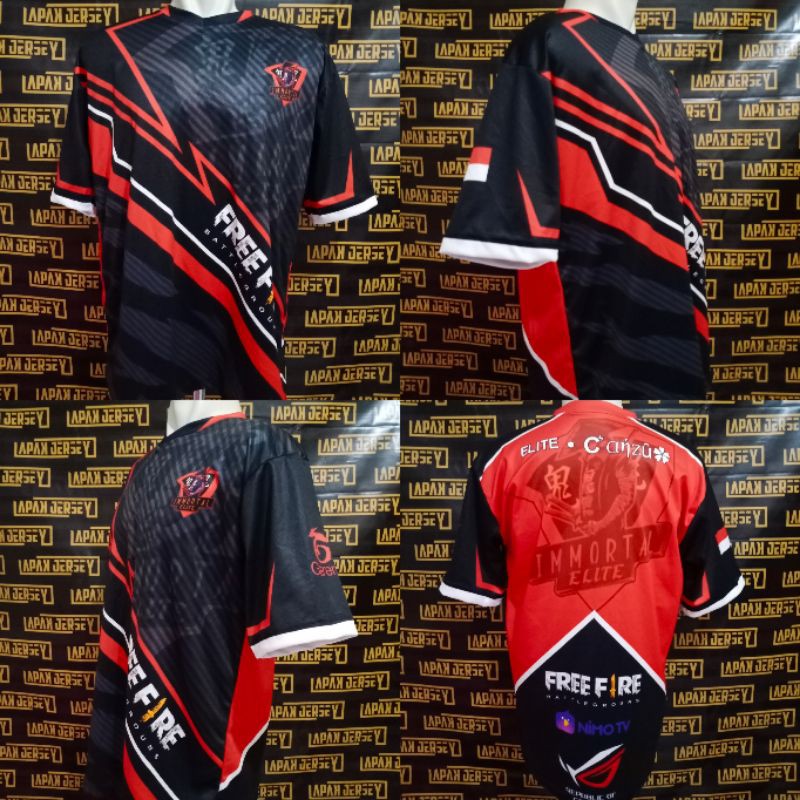 Jual JERSEY GAMING FREE FIRE CUSTOM MURAH BISA REQ NAMA, LOGO/SPONSOR ...
