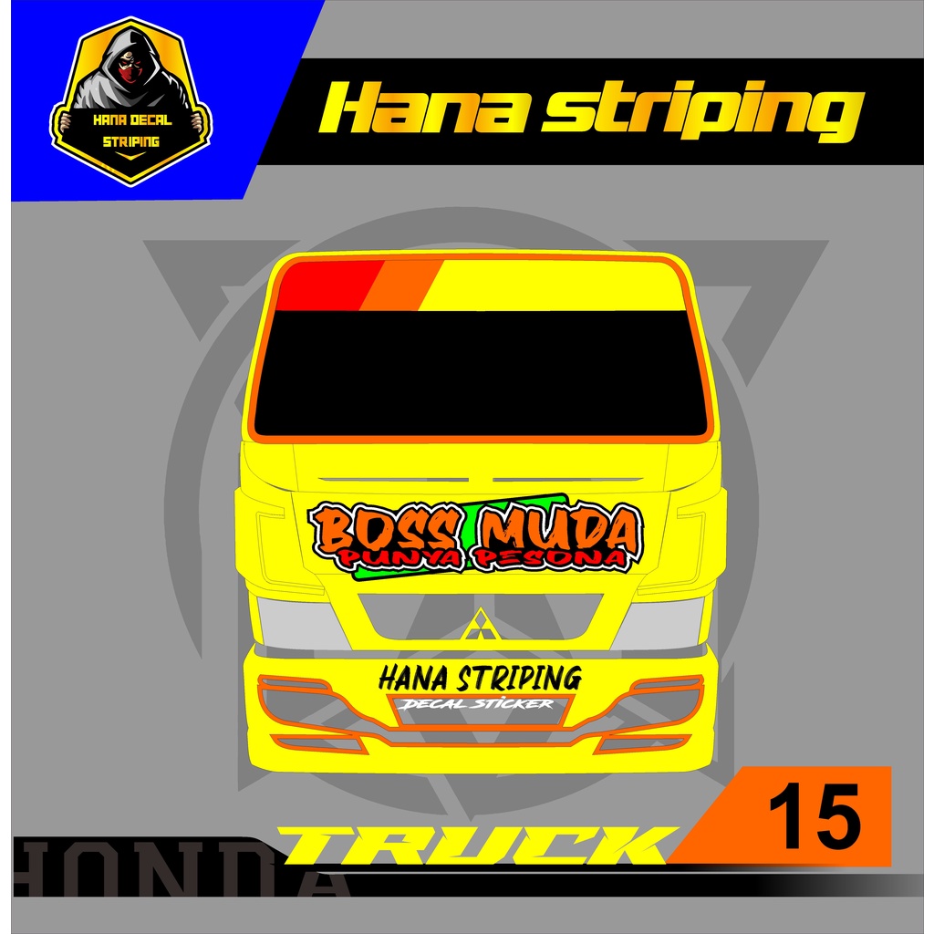 Jual Stiker Cutting Kabin Truk canter, giga, elf, dyna, dutro, umplong ...