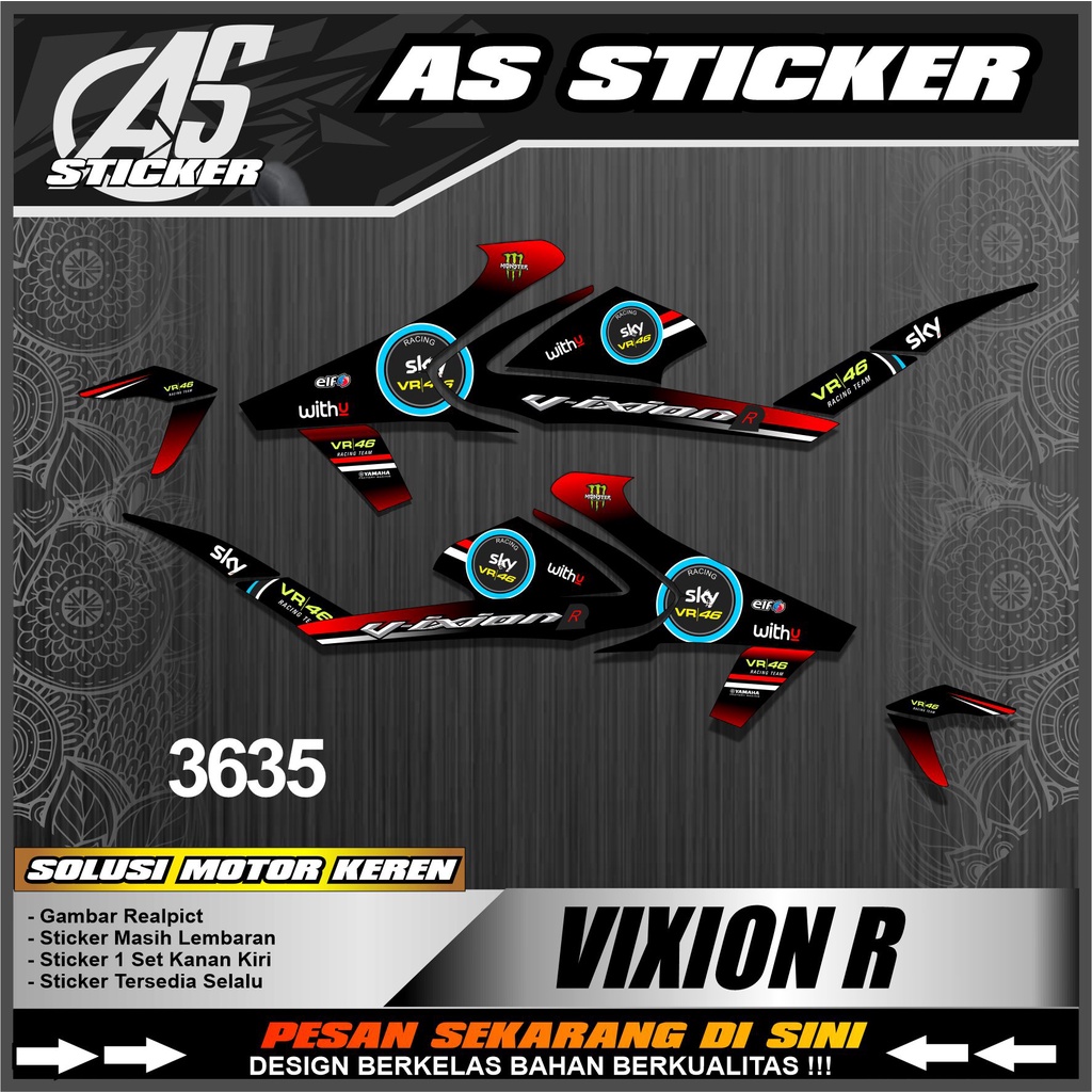Jual 3635A STRIPING STICKER MOTOR YAMAHA VIXION R STIKER SEMIFULL LIS VARIASI SKY DESAIN SKY ...