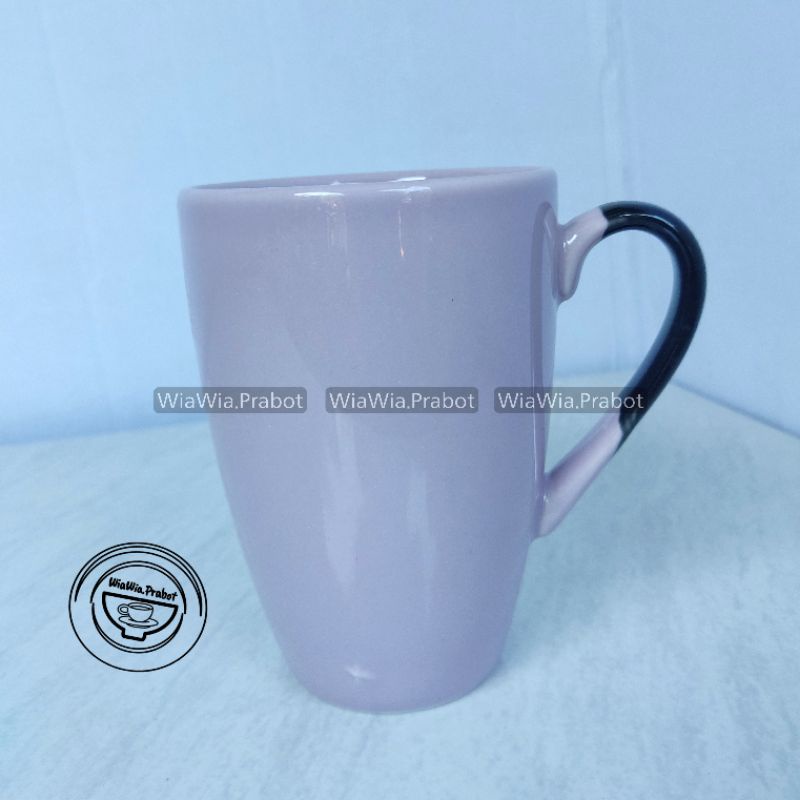 Jual mug keramik porselen putih bentuk corel 250ml gelas minum v tahan ...