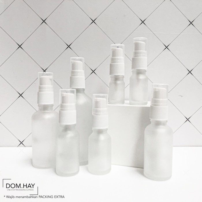 Jual Botol Pump Kaca Frosted Doff Putih Tutup Putih Hand Sanitizer ...