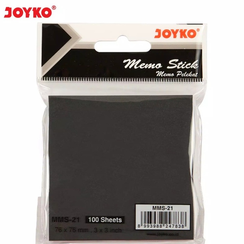 Jual Joyko Sticky Note Memo Stick Black MMS-21 100 Lembar 76mm x 76mm ...