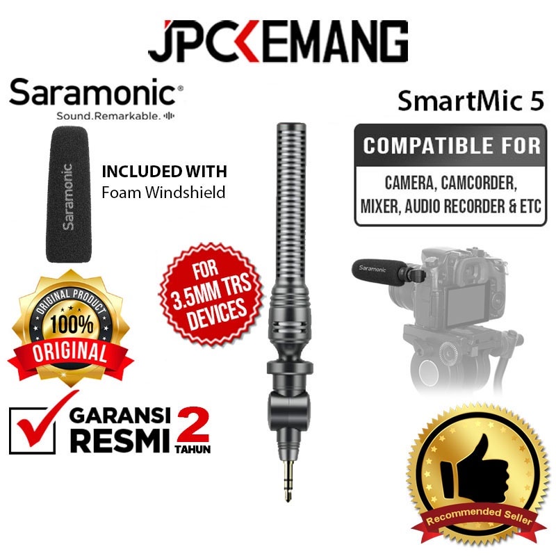 Jual Saramonic SmartMic 5 Micro Shotgun Microphone Camera Smartmic5 Original | Shopee Indonesia