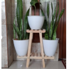 Jual rak bunga kayu / Rak bunga minimalis dari kayu halus / tempat pot ...