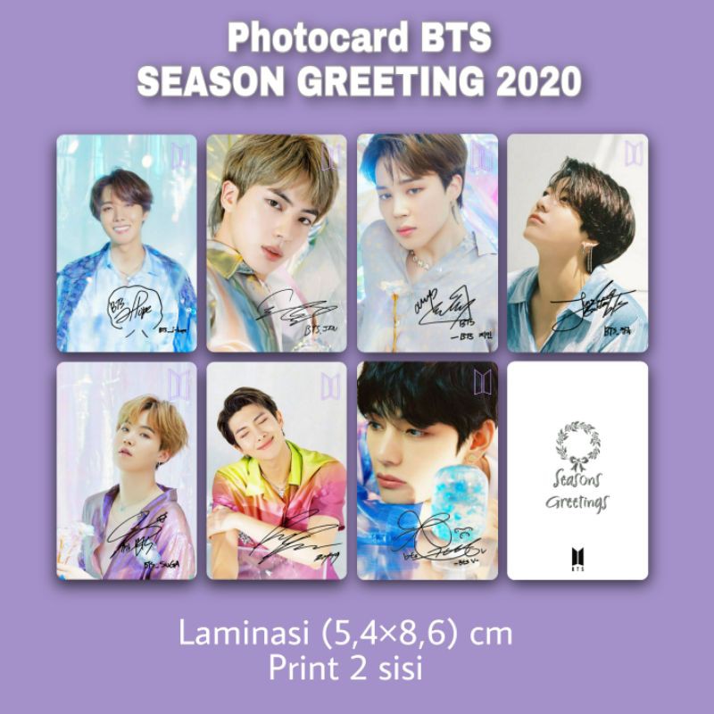 Jual [1 SET]PHOTOCARD BTS SEASON GREETING 2020+TTD Laminasi | Shopee ...