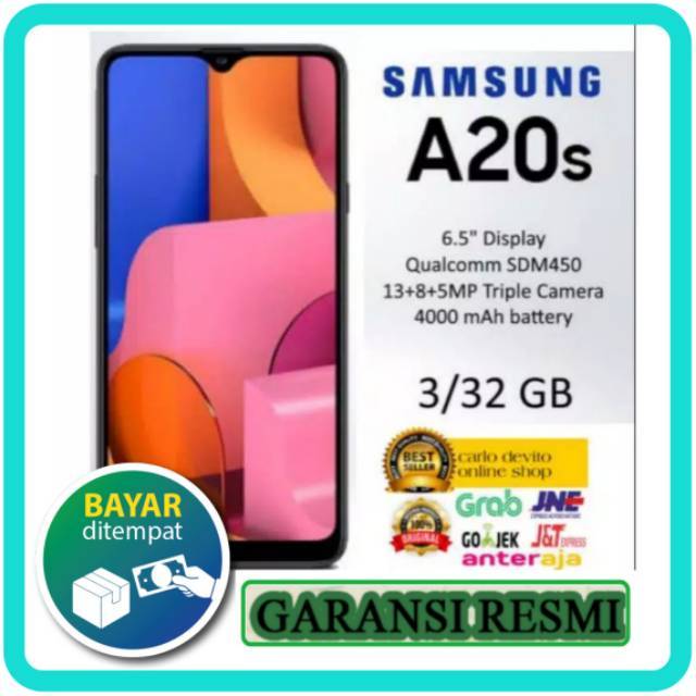 Jual HP SAMSUNG A20S 3/32 RAM 3 MEMORI 32 GERANSI RESMI SEIN | Shopee ...