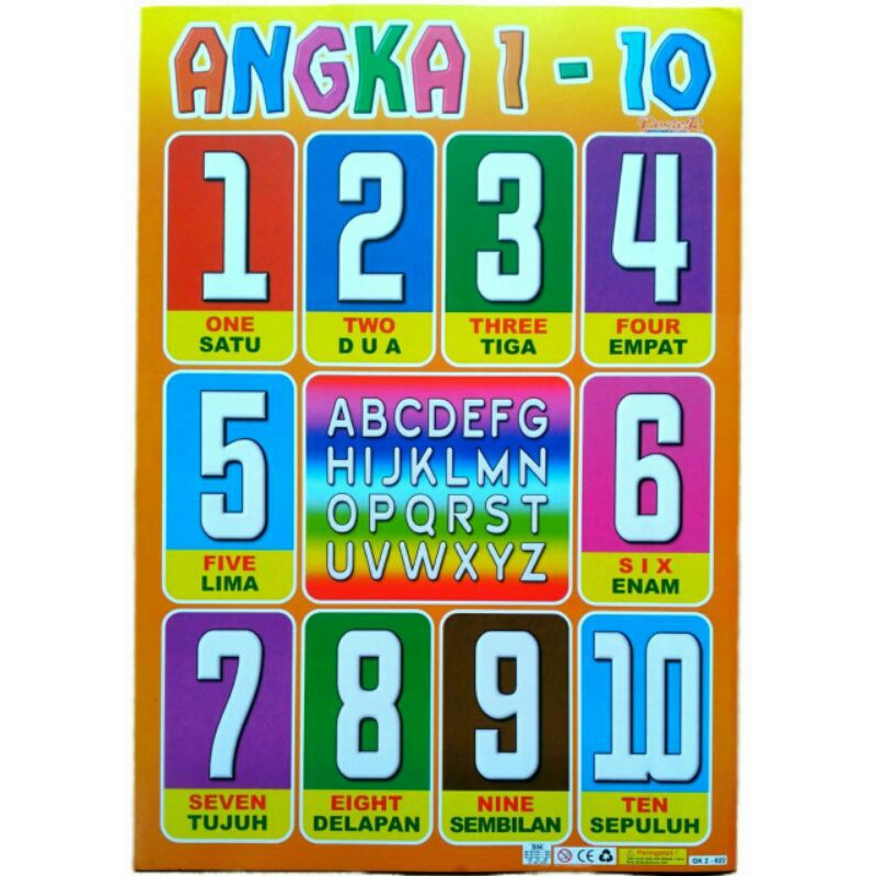 Jual POSTER ANAK EDUKASI BELAJAR ANGKA 1-10 | Shopee Indonesia