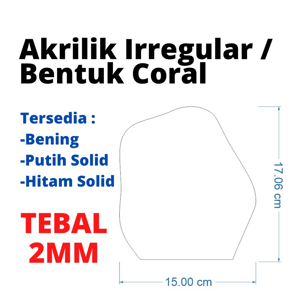 Jual Akrilik irregular bentuk coral acrylic custom shape | Shopee Indonesia
