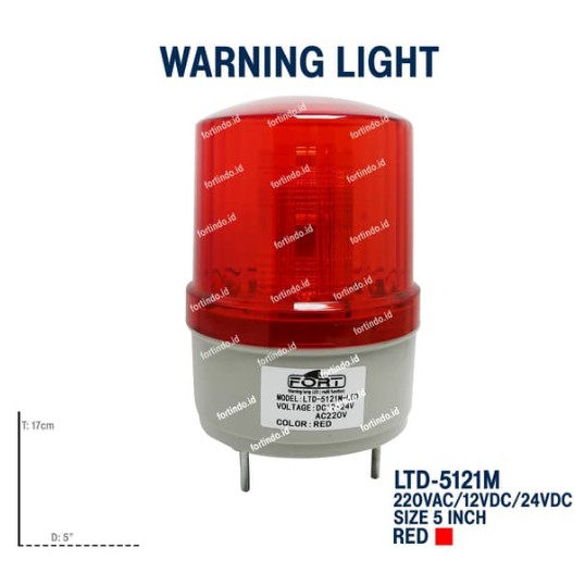 Jual Warning Light Rotary LTD-5121M 5" 12 24 VDC-220 VAC Lampu LED MERK ...