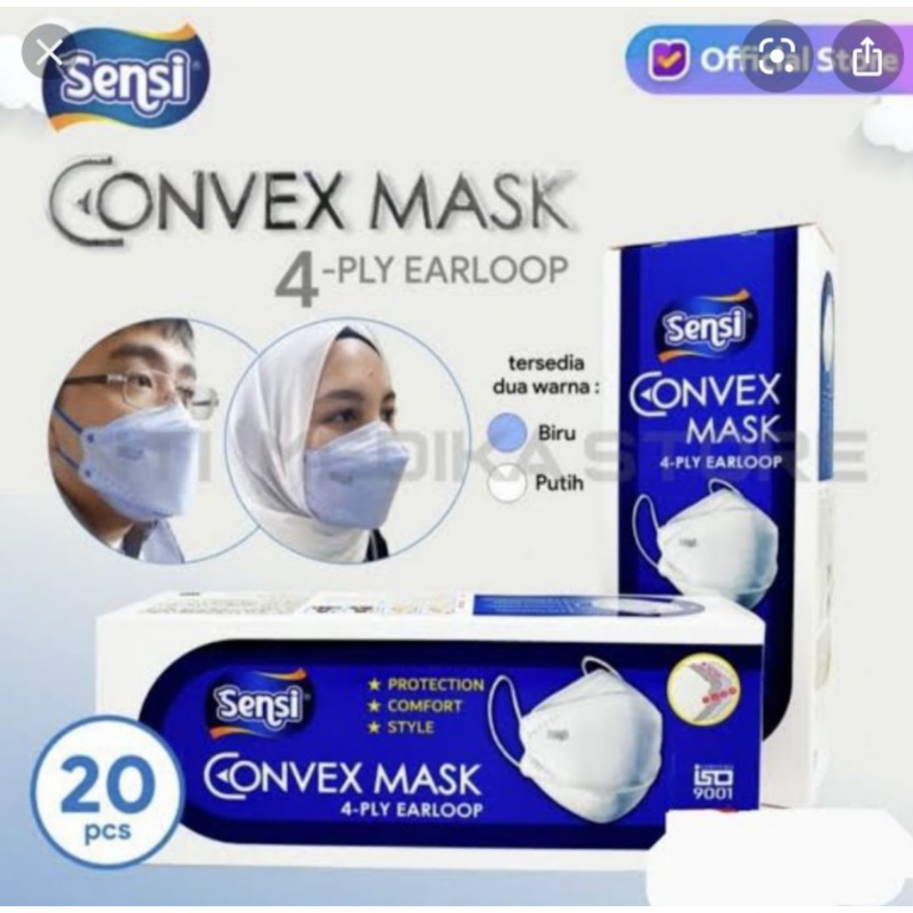 Jual Sensi Convex 4 Ply Masker Earloop Medis isi 20 Evo | Shopee Indonesia
