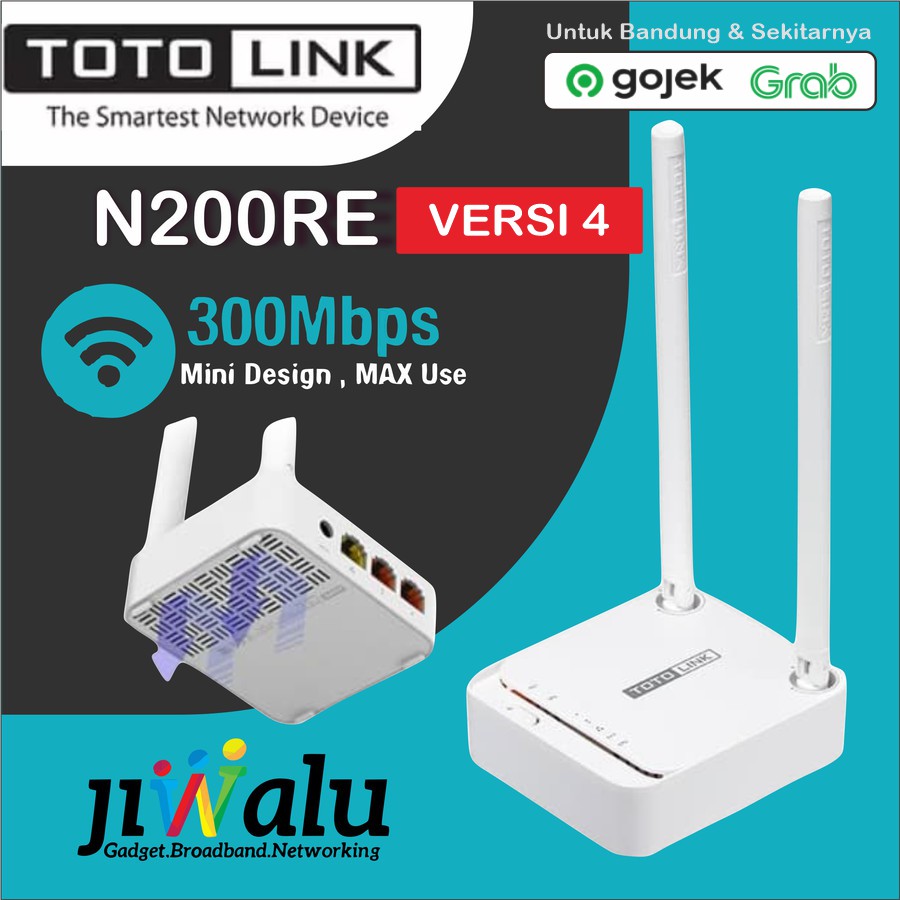 Jual Router Wifi TOTOLINK N200RE V4 Wireless Router 300Mbps 2 Antena Garansi Resmi | Shopee ...