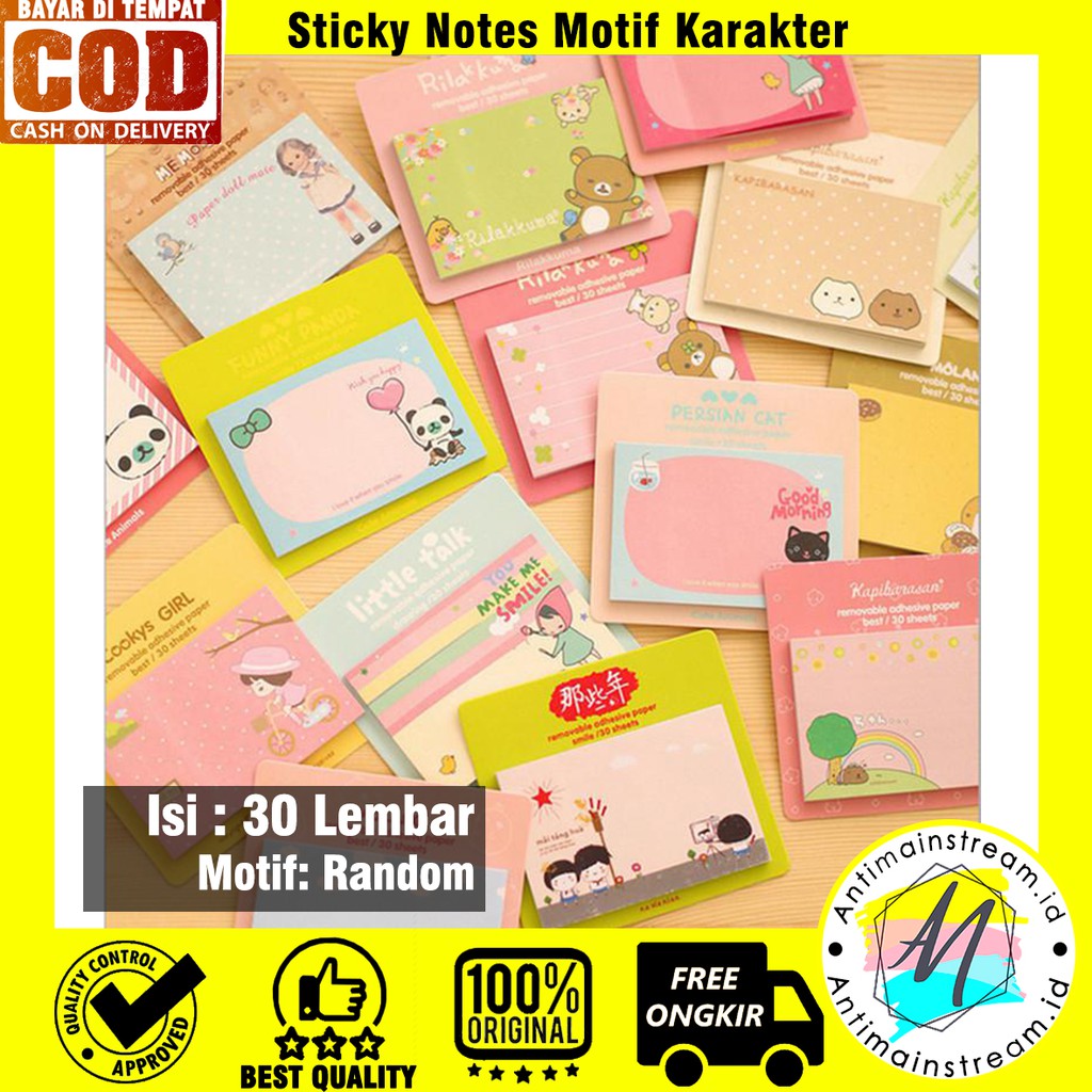 Jual GROSIR Sticky Notes Memo Motif Kartun Lucu | Shopee Indonesia
