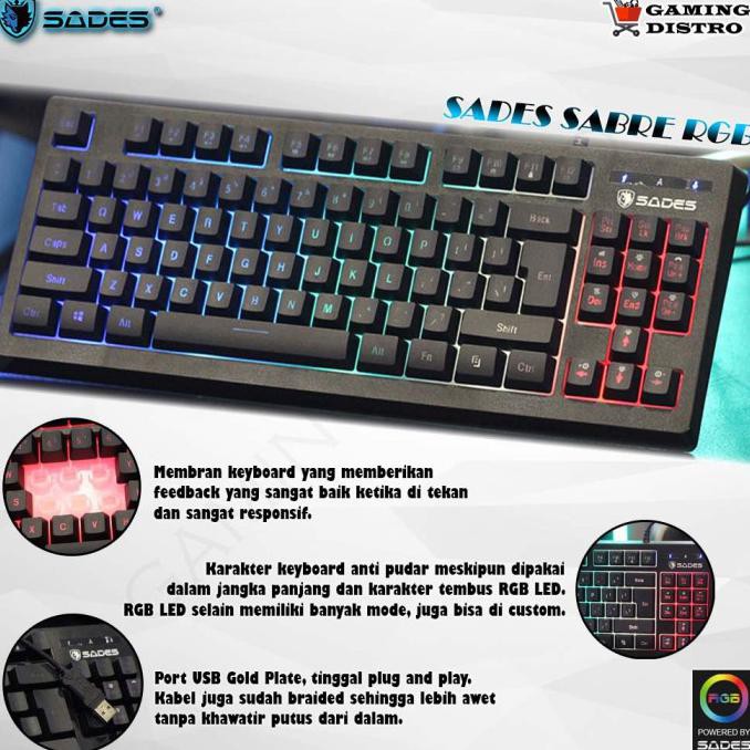 Jual Terb4Ru Sades Sabre Tkl Rgb Gaming Keyboard - Keyboard Sades Sabre ...