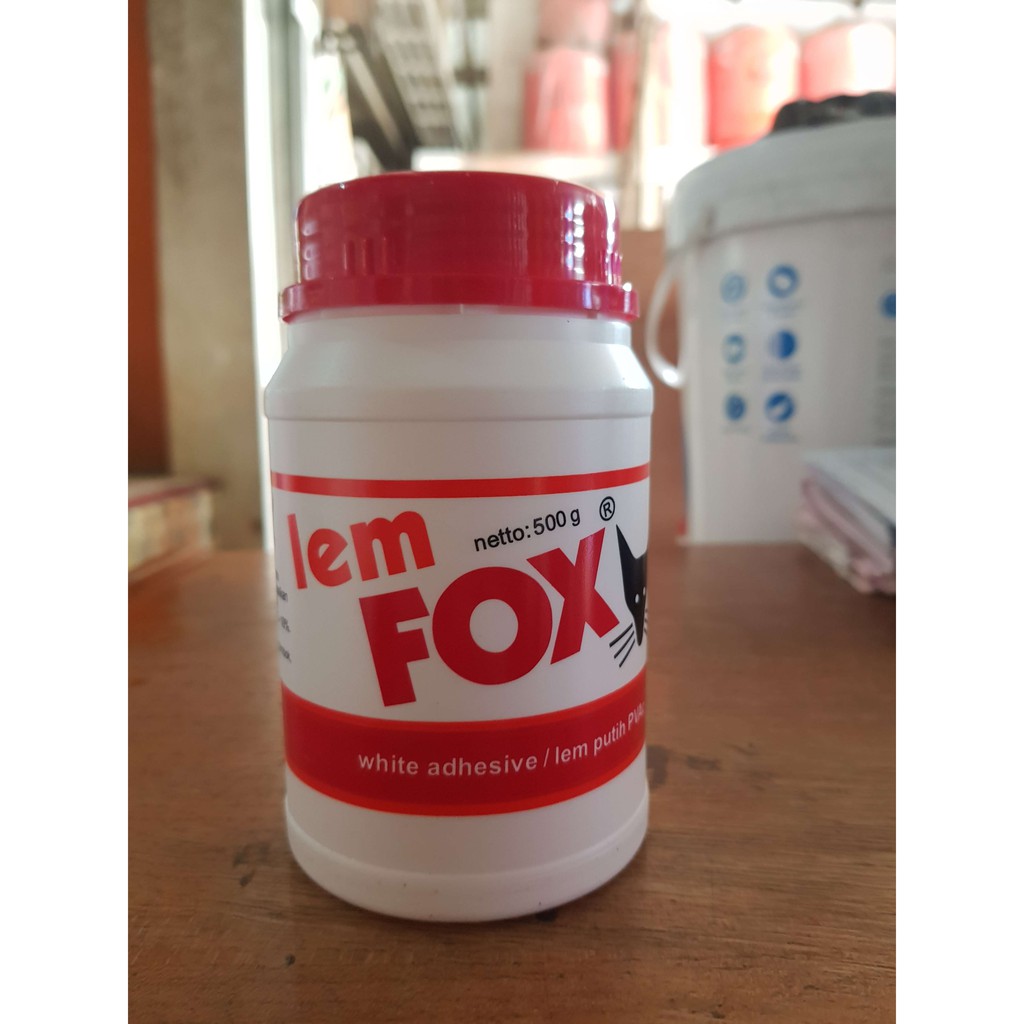 Jual Lem Fox Putih Merah Botol 1/2kg/ Lem Fox Kayu, Kertas dll 1/2 kg ...