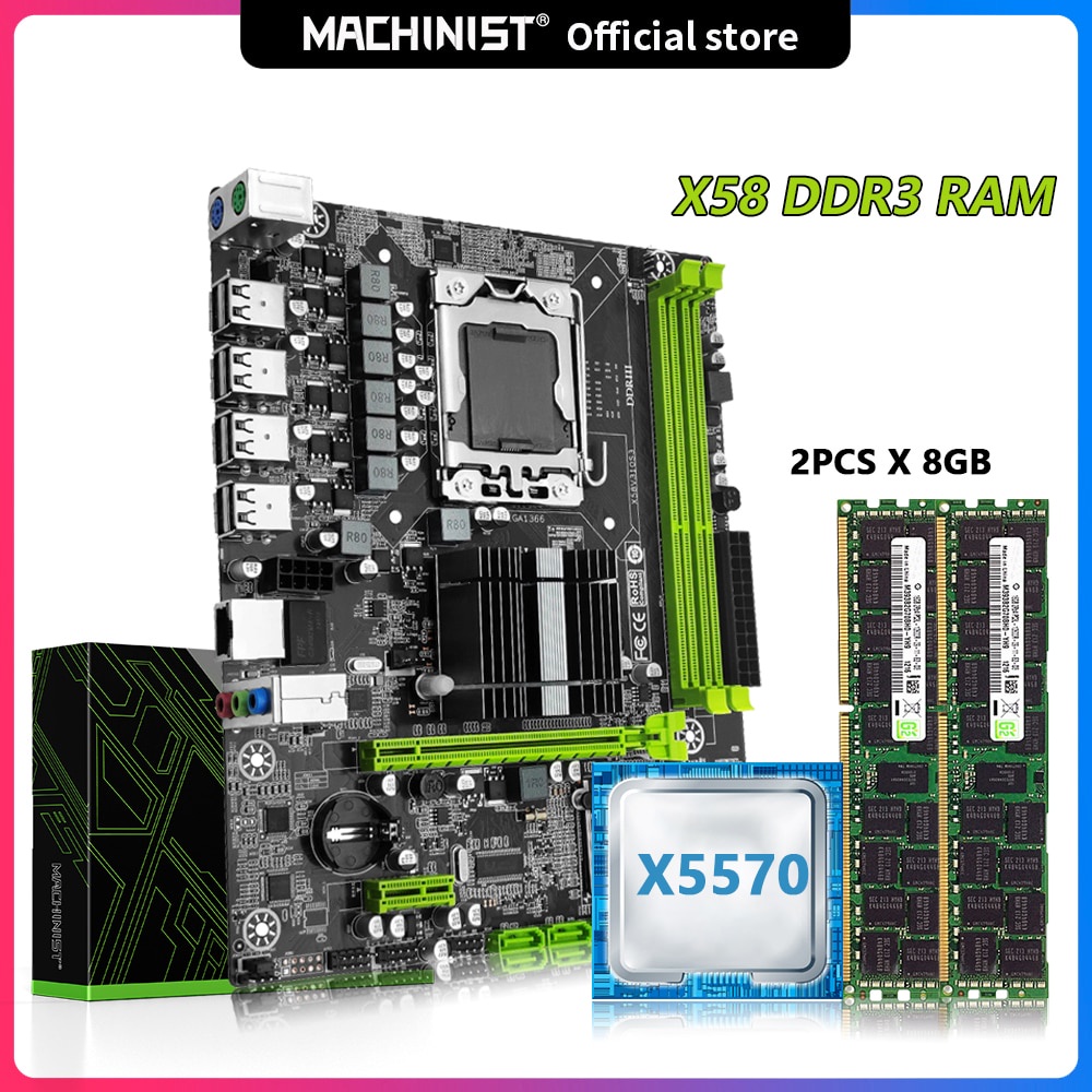 Jual PREORDER Machinist X58 Motherboard Set Kit With Intel Xeon X5570 ...
