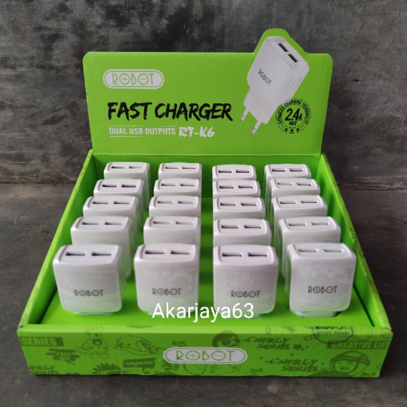 Jual ROBOT Batok Casan RT K6 Kepala Charger Dual Output Fast Charger 2 ...