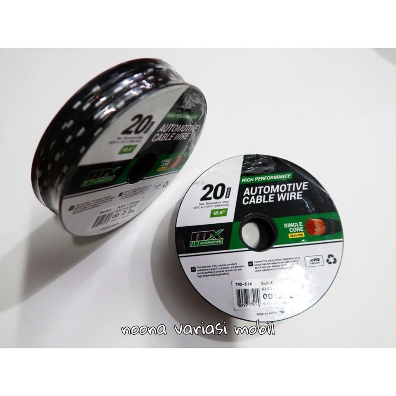 Jual kabel bintik serabut hitam 20meter MX AUTOMOTIVE cable wire ...