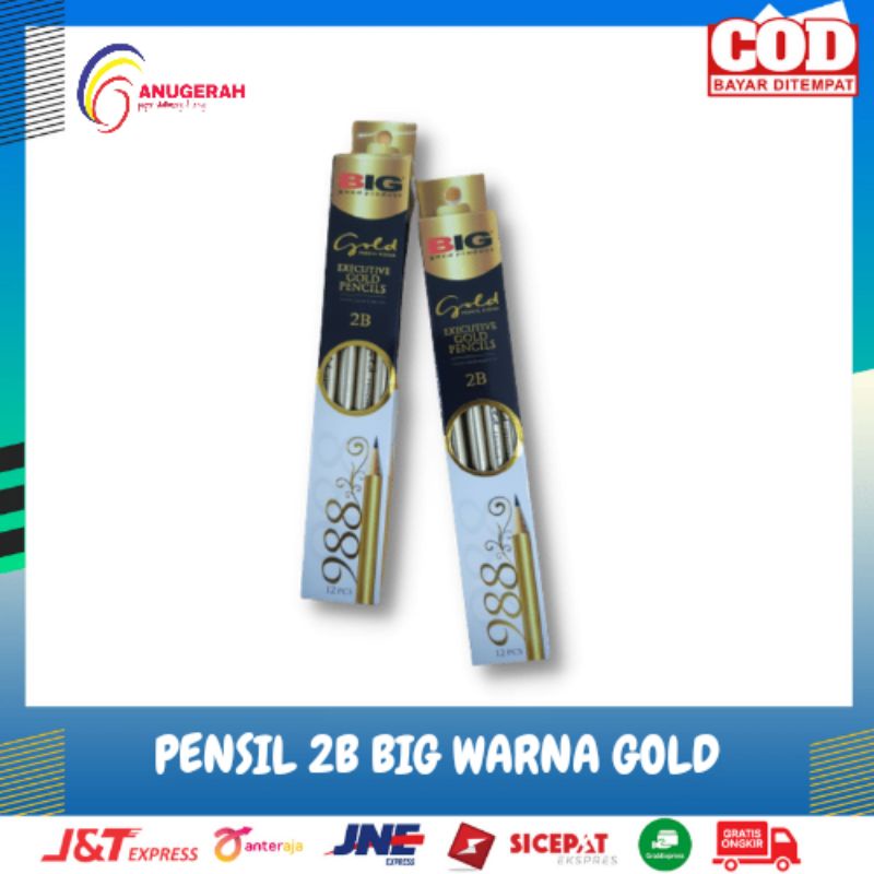 Jual PENSIL 2B BIG - GOLD 988 (LSN) | Shopee Indonesia