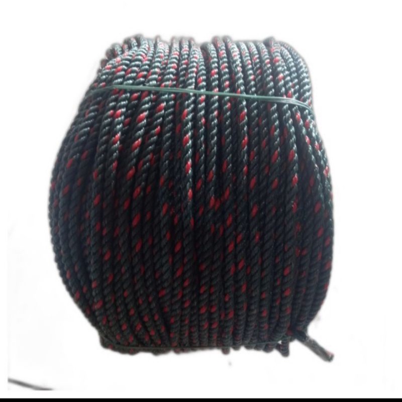 Jual 1 Roll Tali Tambang Ukuran 5mm -+200Meter Plastik PE Kecil HIjau Bintik Merah | Shopee ...