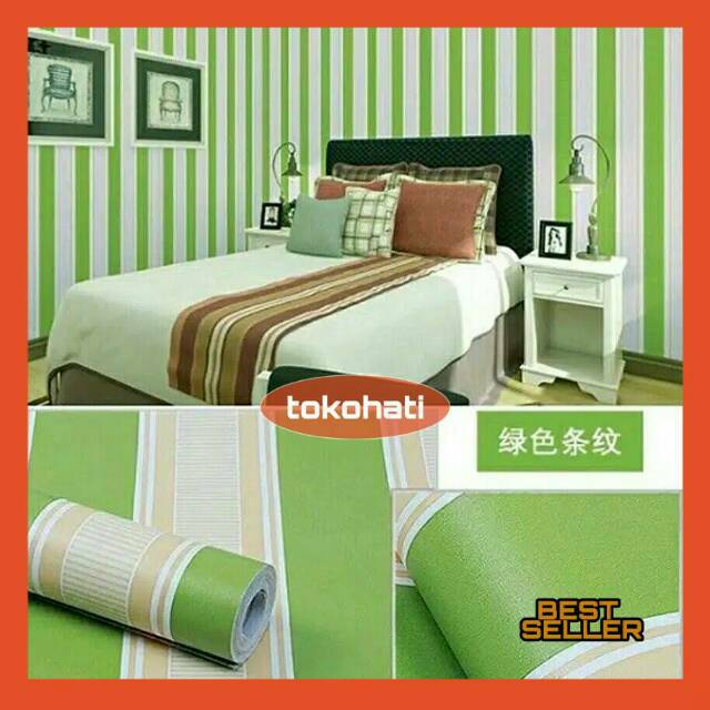 Jual Wallpaper dinding salur hijau,wallpaper salur | Shopee Indonesia