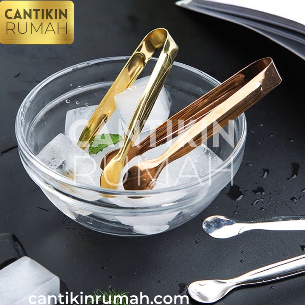 Jual CAPITAN MINI STAINLESS STEEL 304 ICE CUBE SUGAR FOOD TONG GOLD ...