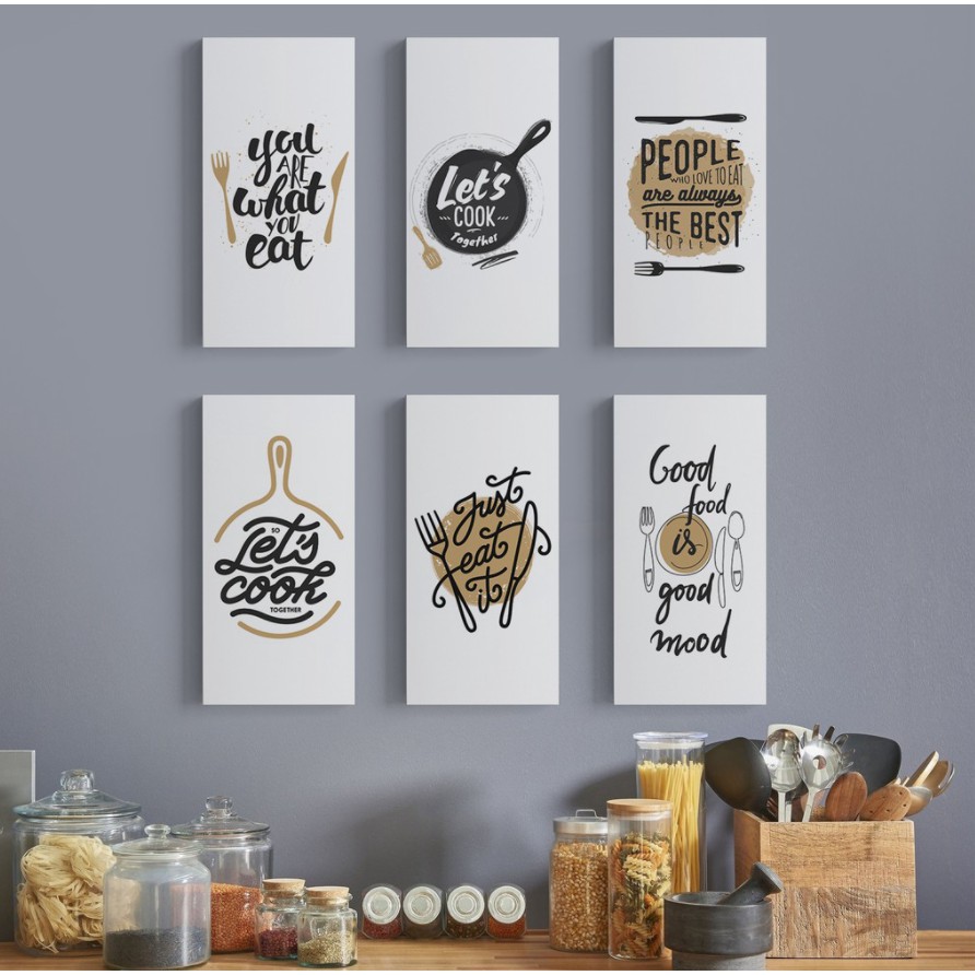 Jual Hiasan dinding kayu mdf edisi Lukisan lettering Food 15x30cm ...