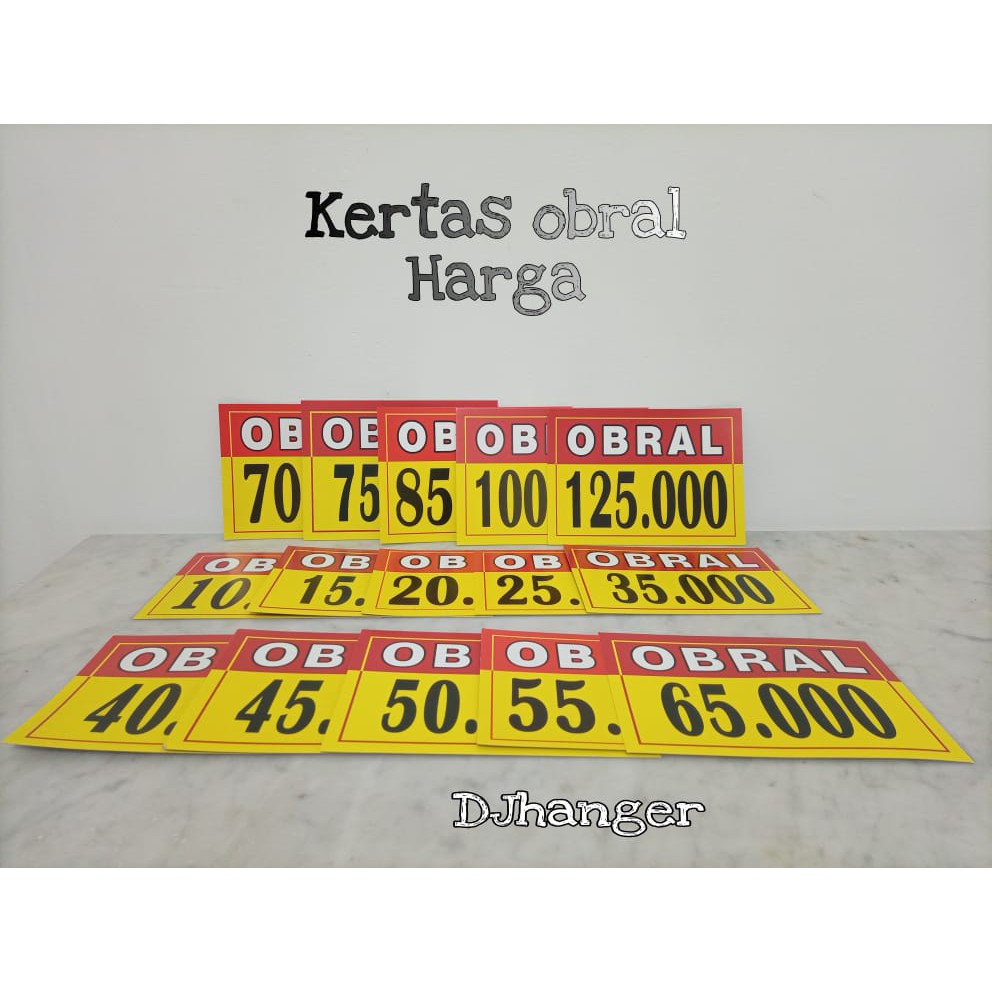 Jual karton tulisan obral harga / kertas nominal harga bandrol | Shopee ...