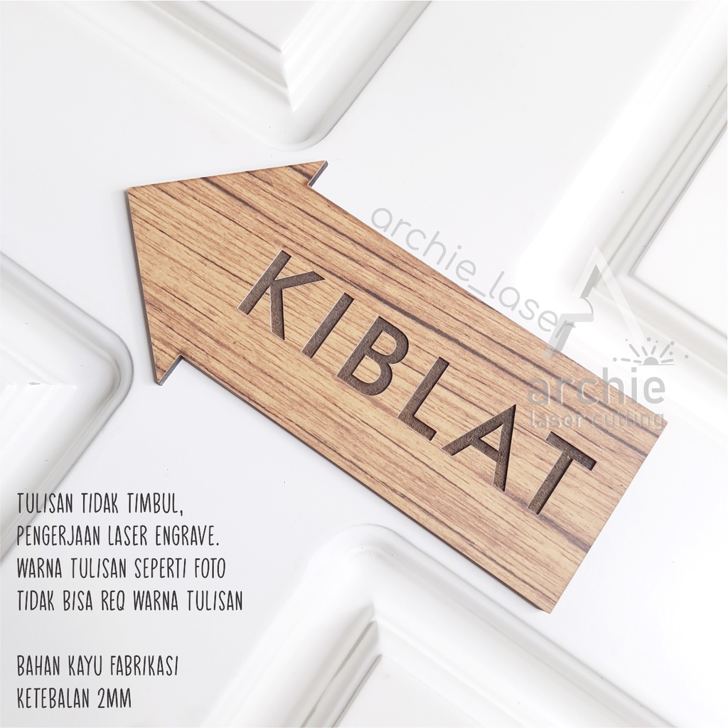 Jual Penunjuk Arah Kiblat Kayu / Sign Board Kiblat Signage | Shopee ...