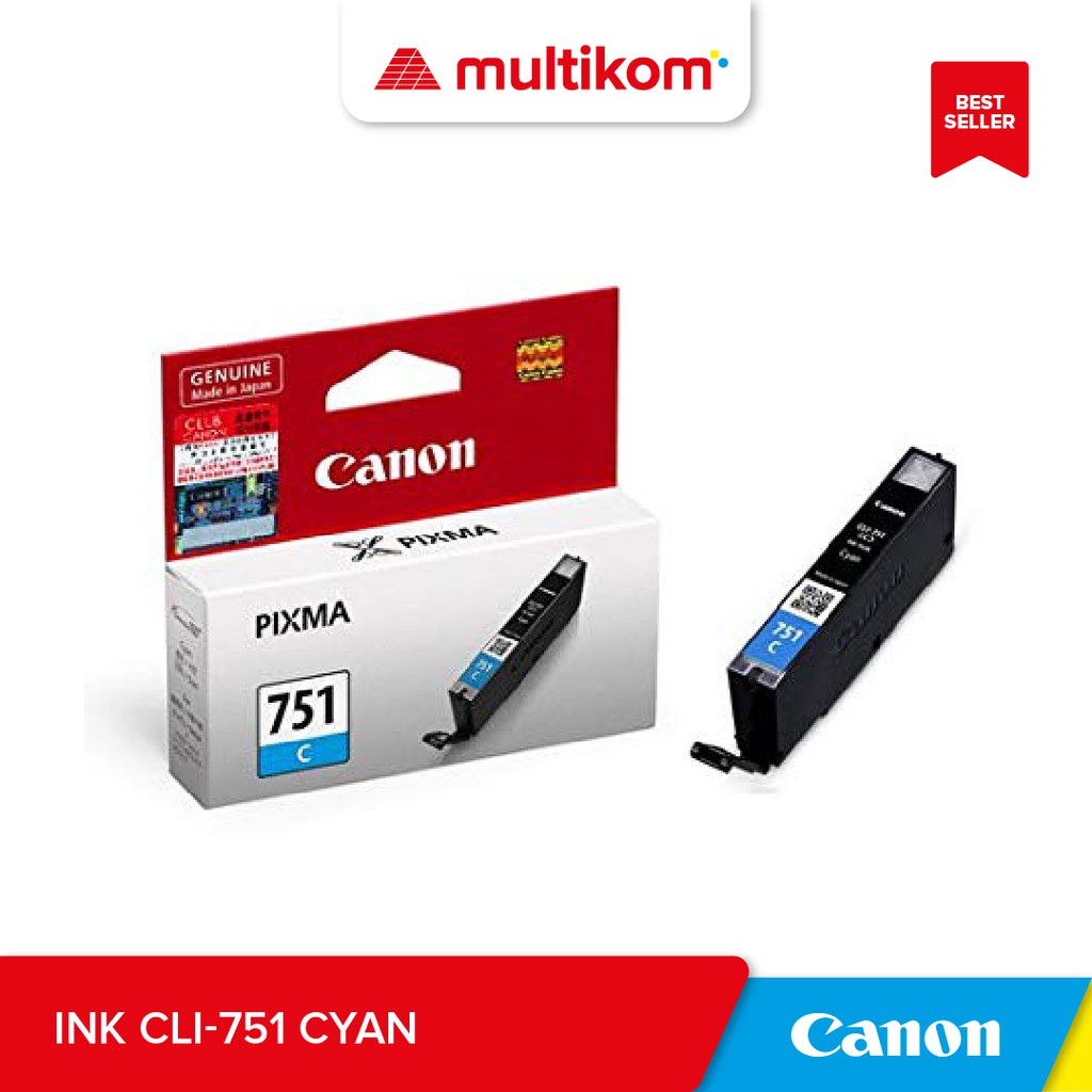 Jual TINTA CANON INK CATRIDGE COLOR CLI-751 CYAN REFILL MG5470,MG6370 ...