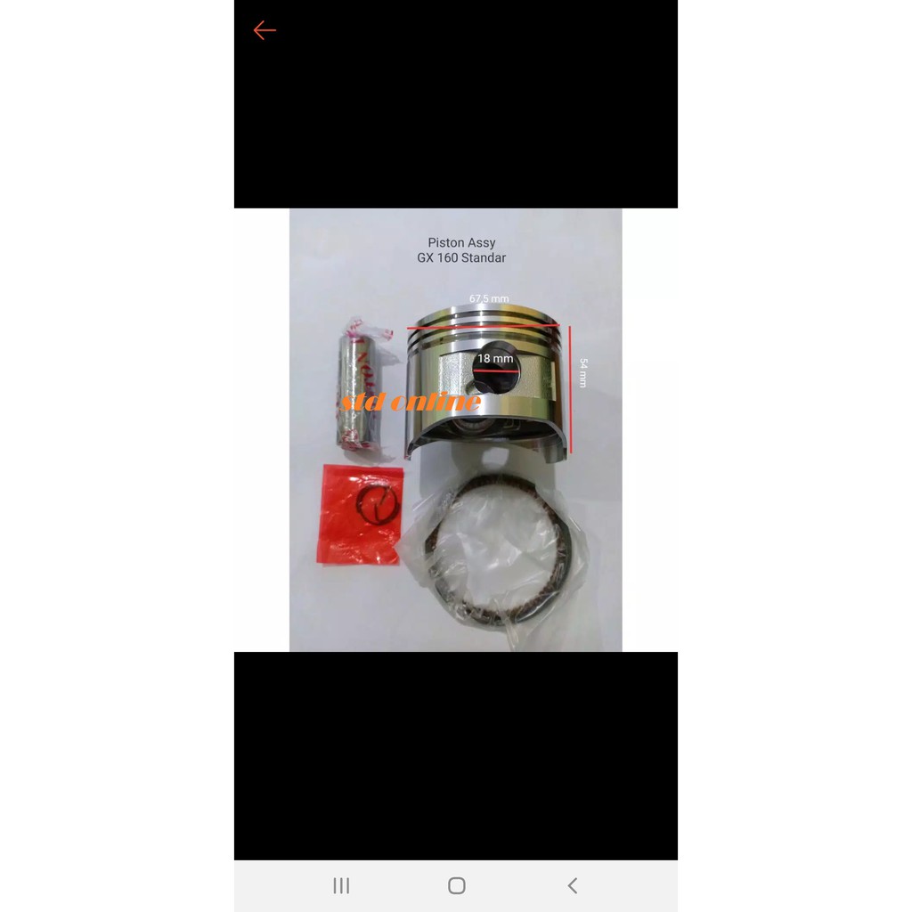 Jual GX 160 PISTON ASSY WITH RING STD SEHER KOMPLIT MESIN BENSIN 5,5HP | Shopee Indonesia